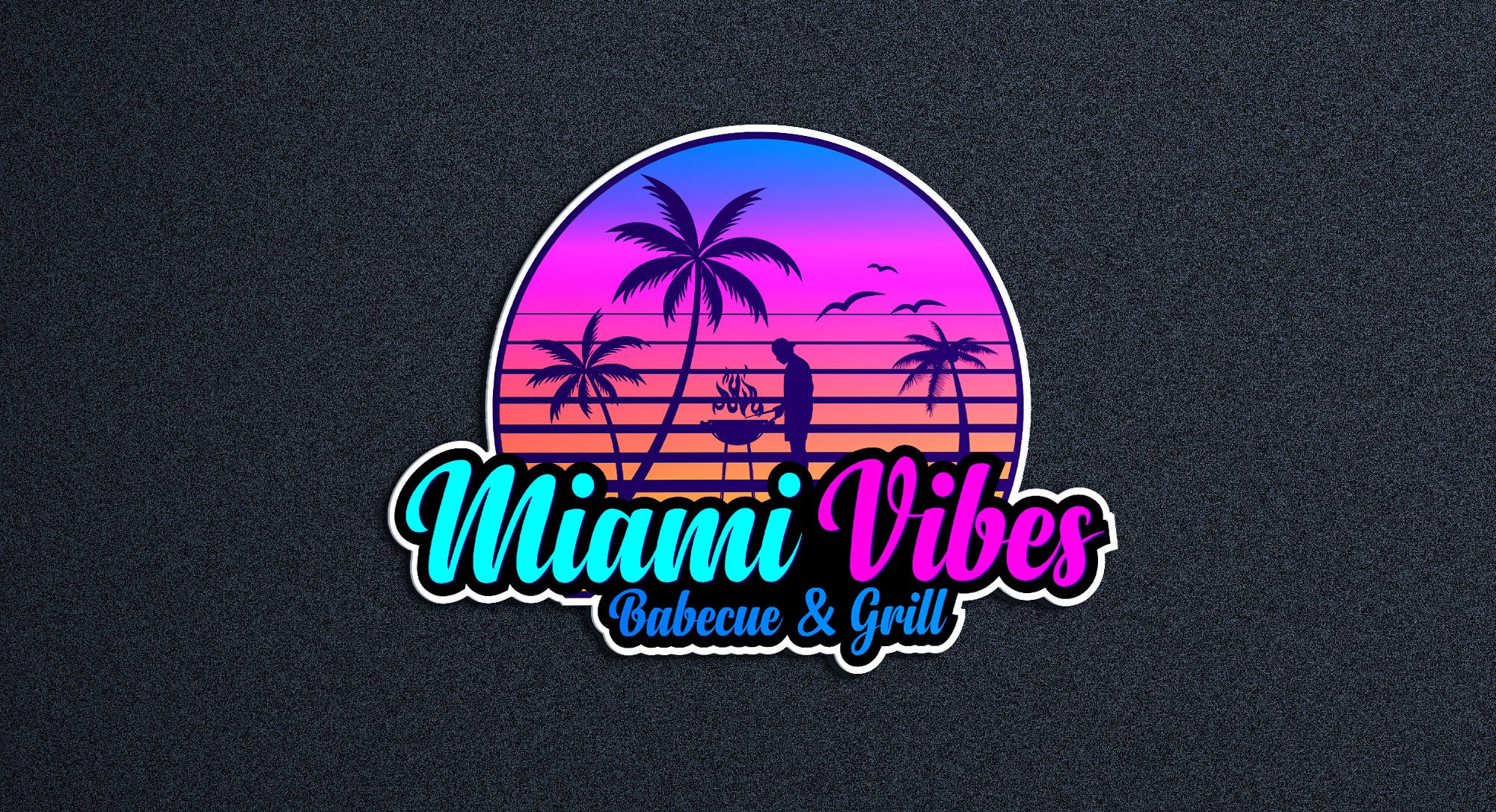 Miami Vibes Logo Design Restaurant Logo Food Logo - Etsy