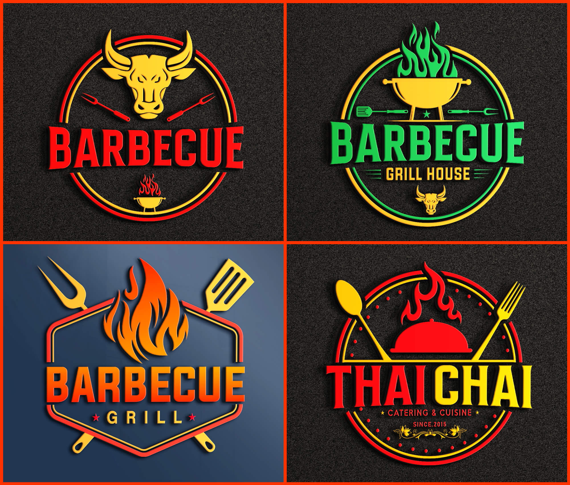 I Will Design Restaurant, Food, Bar, Beer, Grill, Barbecue, Meat, Flame ...