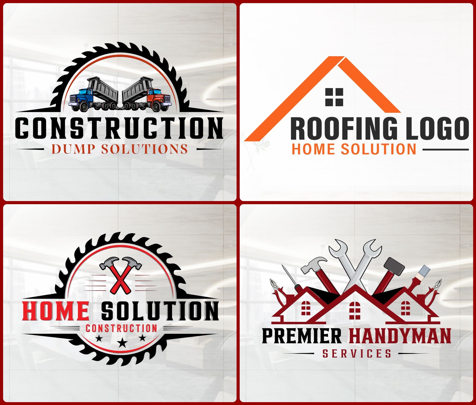 Construction Logo Roofing Logo Handyman Logo Home - Etsy