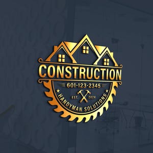 Custom Construction & Handyman Logo Design | USA Construction Logo ...