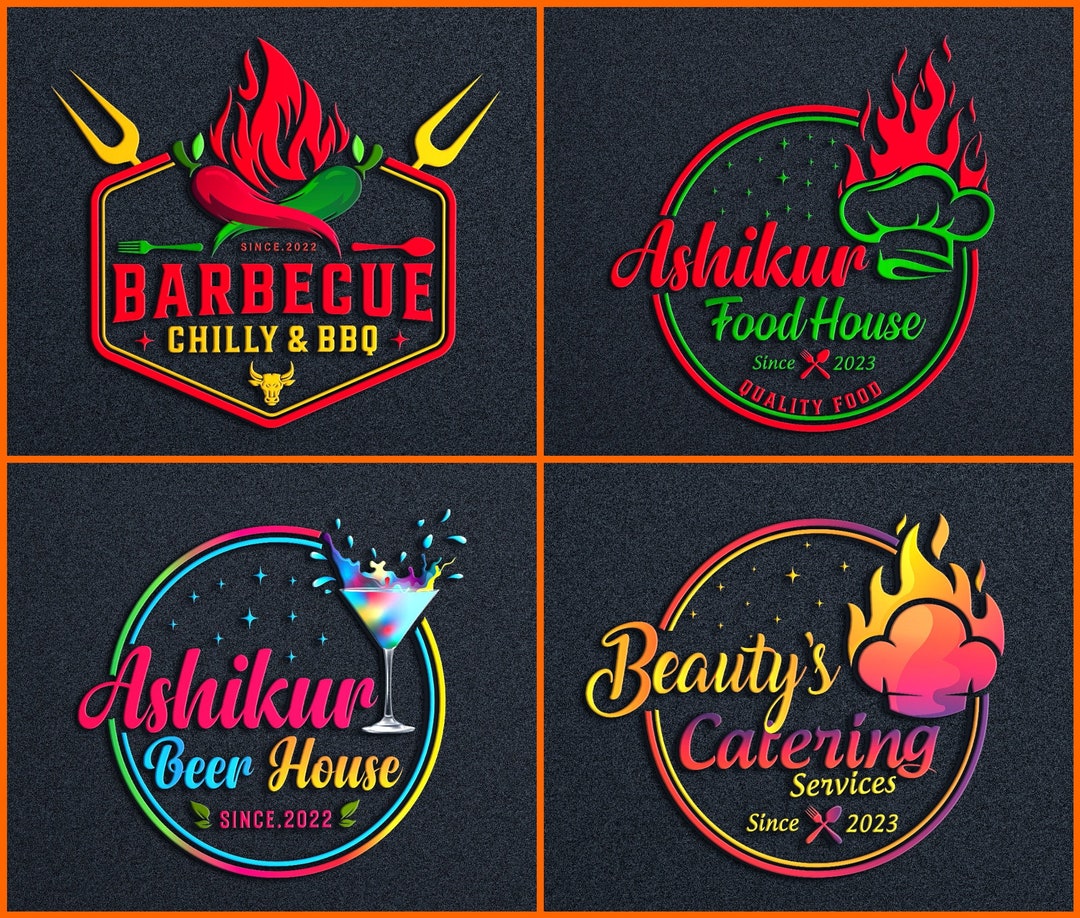 Restaurant Logo Design | Food Logo | American Cuisine Logo | BBQ ...