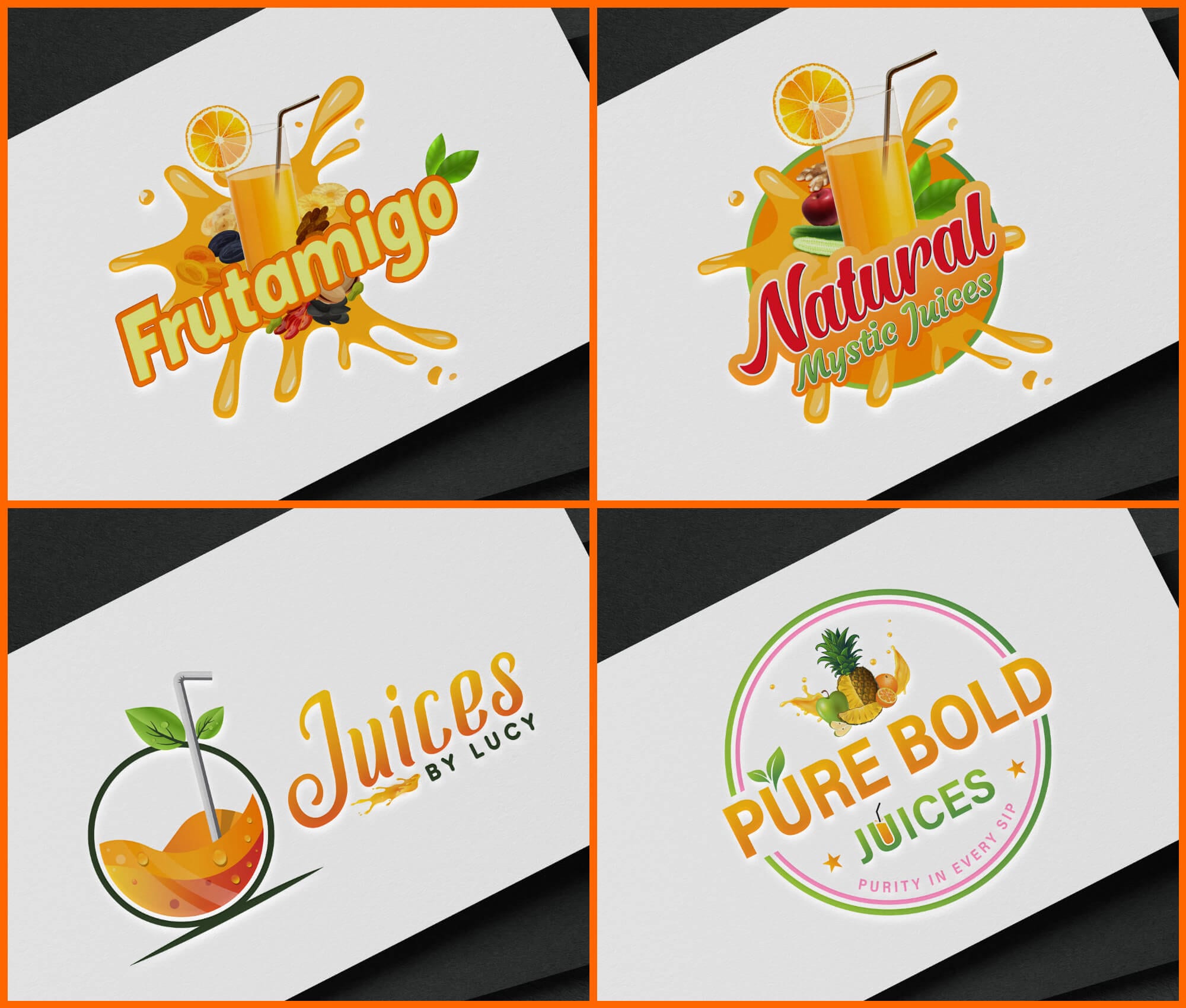 I Will Design Juice Logo Juice Bar Logo Fruit Logo - Etsy