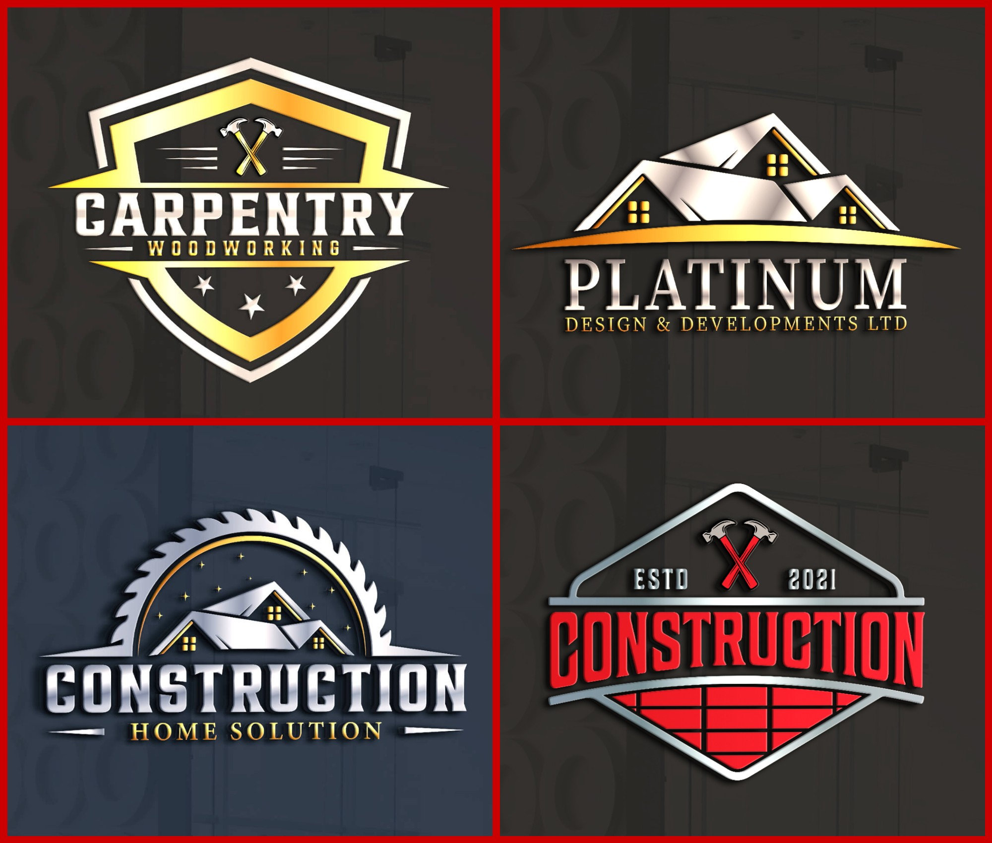 Construction Logo Plumbing Logo Contracting Logo Electrical Logo Hammer ...