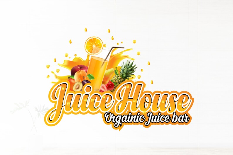Juice Logo Design Fruit Logo Fresh Juice Logo Organic - Etsy