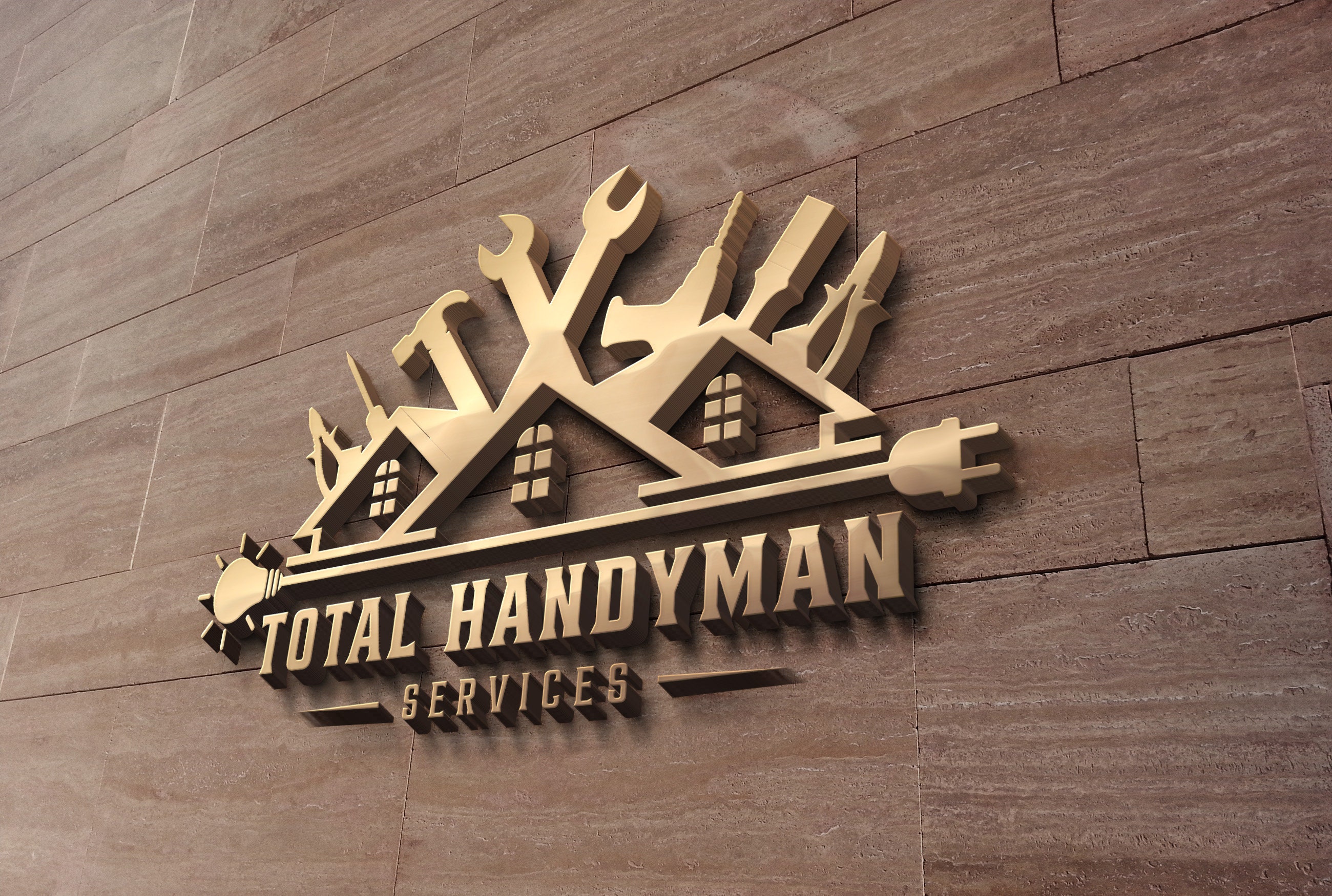 Handyman Services Logo Design | Tools Man Logo | Roofing Logo | Construction Logo | Roofing ...