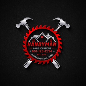 Custom Construction & Handyman Logo Design Professional Contractor ...
