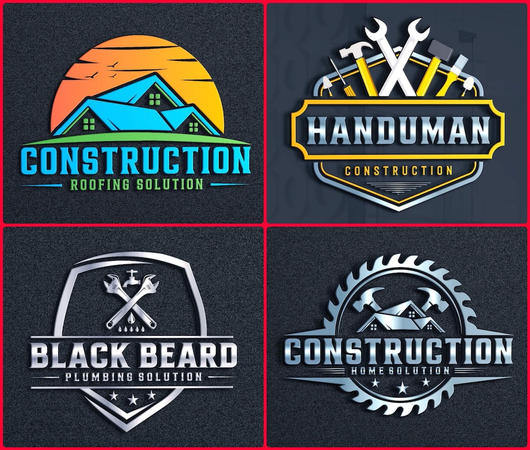 Custom Construction Logo Design | Construction Logo | Roofing Logo ...