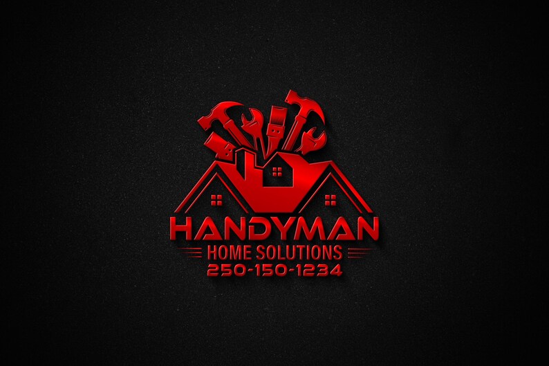 Custom Handyman Logo Design: Construction, Roofing, Architect - Etsy