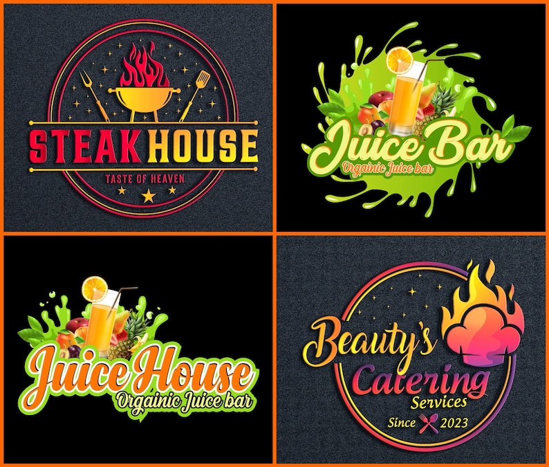 Custom Restaurant Logo L Juice Logo Design L Food Business L - Etsy