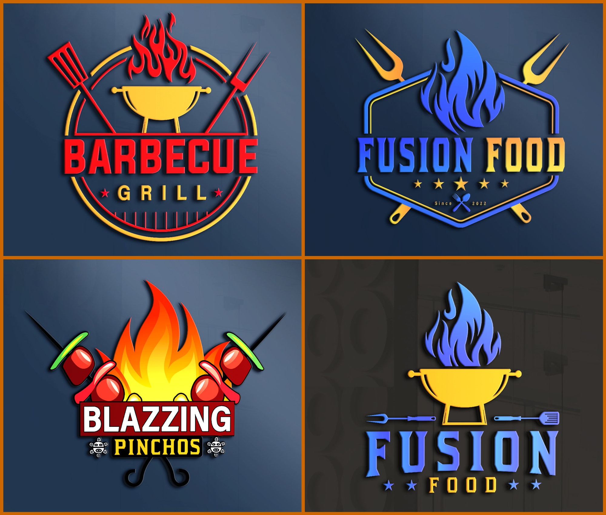 Barbecue Logo Bbq Logo Bbq Logo Grill Barbecue Logo Grill Logo Pizza Burger Food Restaurant Logo