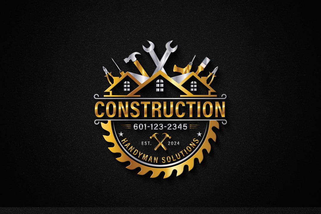 Custom Construction & Handyman Logo Design | Contractor Logo | Builder ...