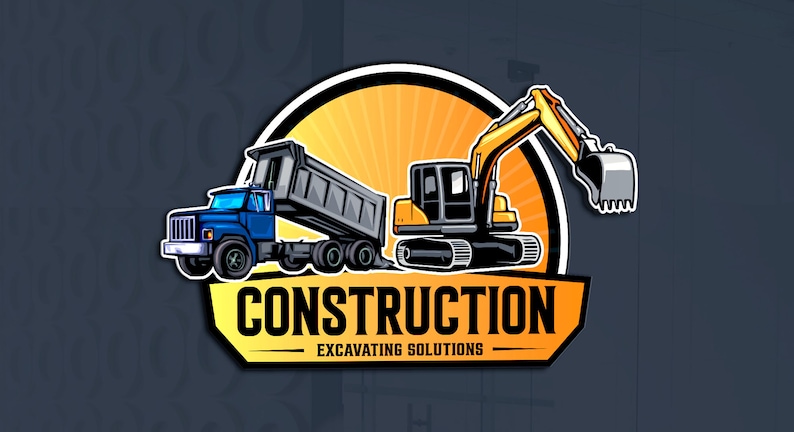 Construction Logo | Excavator Logo | Bulldozer Logo | Dump Truck Logo ...