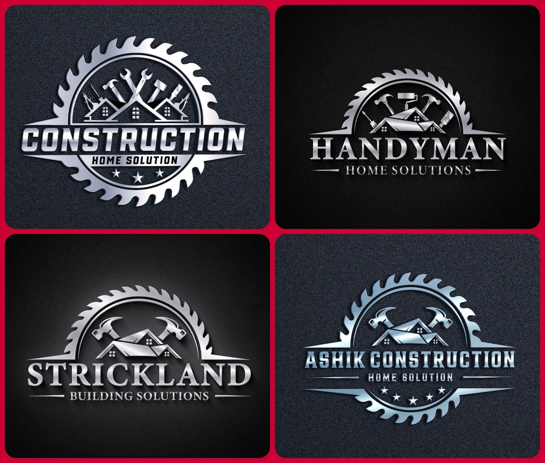 Custom Construction Logo Design | Handyman Logo | Roofing Logo ...