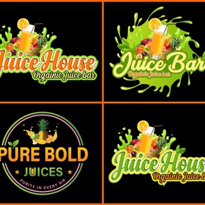 Juice Logo | Juice Bar | Bar Logo | Smoothies Shop Logo | Custom Juice ...