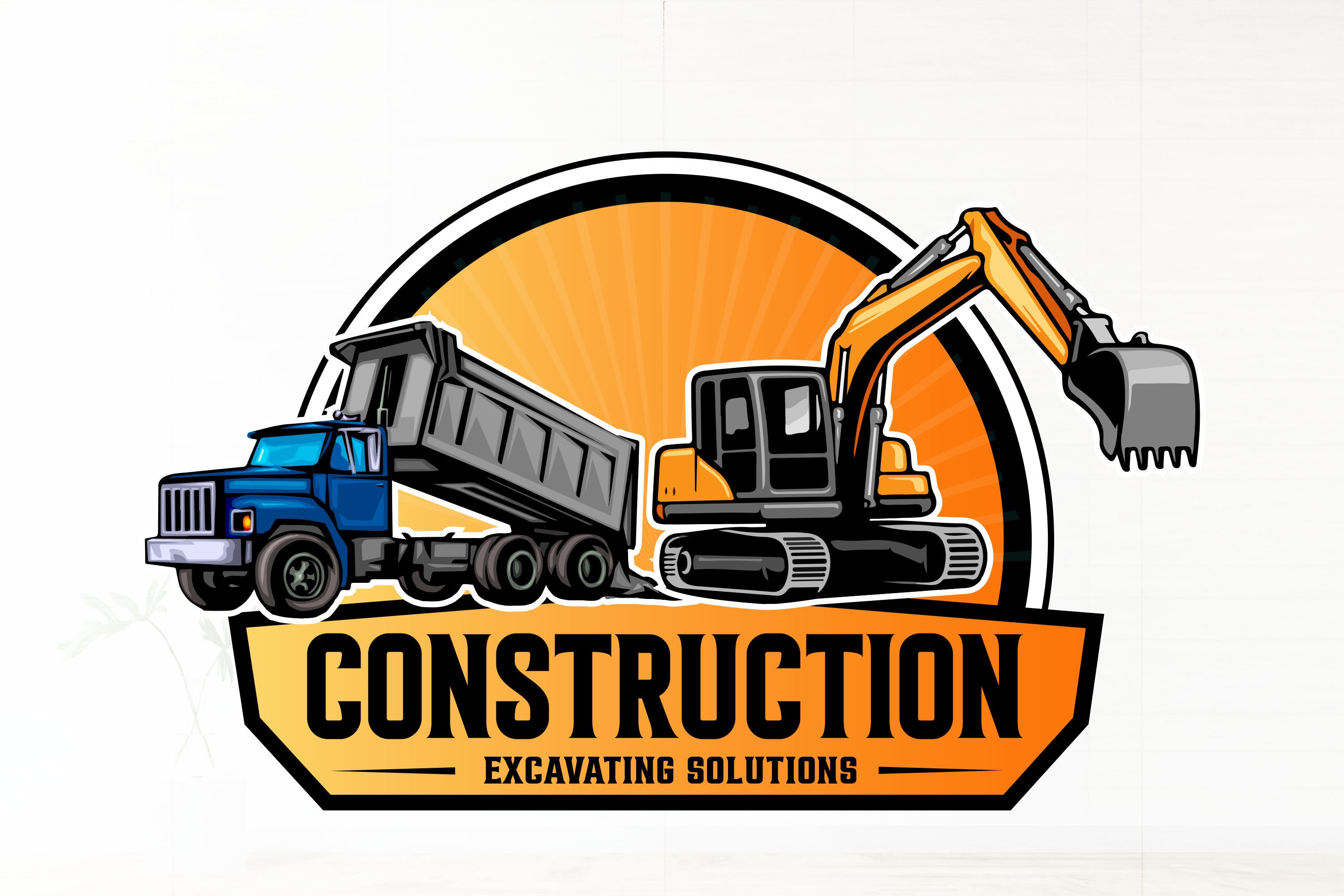 Construction Logo Excavator Logo Bulldozer Logo Dump Truck Logo Architect Logo Builders Logo