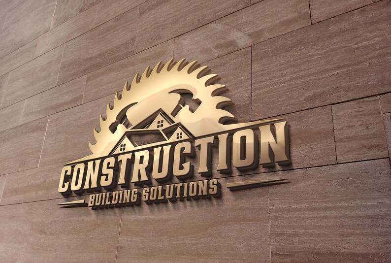 Custom Construction Logo Design Construction Logo Roofing - Etsy