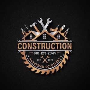Custom Construction & Handyman Logo Design | Contractor Logo | Builder ...