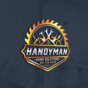 Custom Handyman Logo Design: Construction, Contractor, Home Repair - Etsy