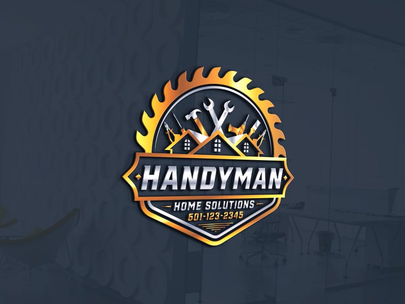 Custom Handyman Logo Design: Construction, Contractor, Home Repair - Etsy