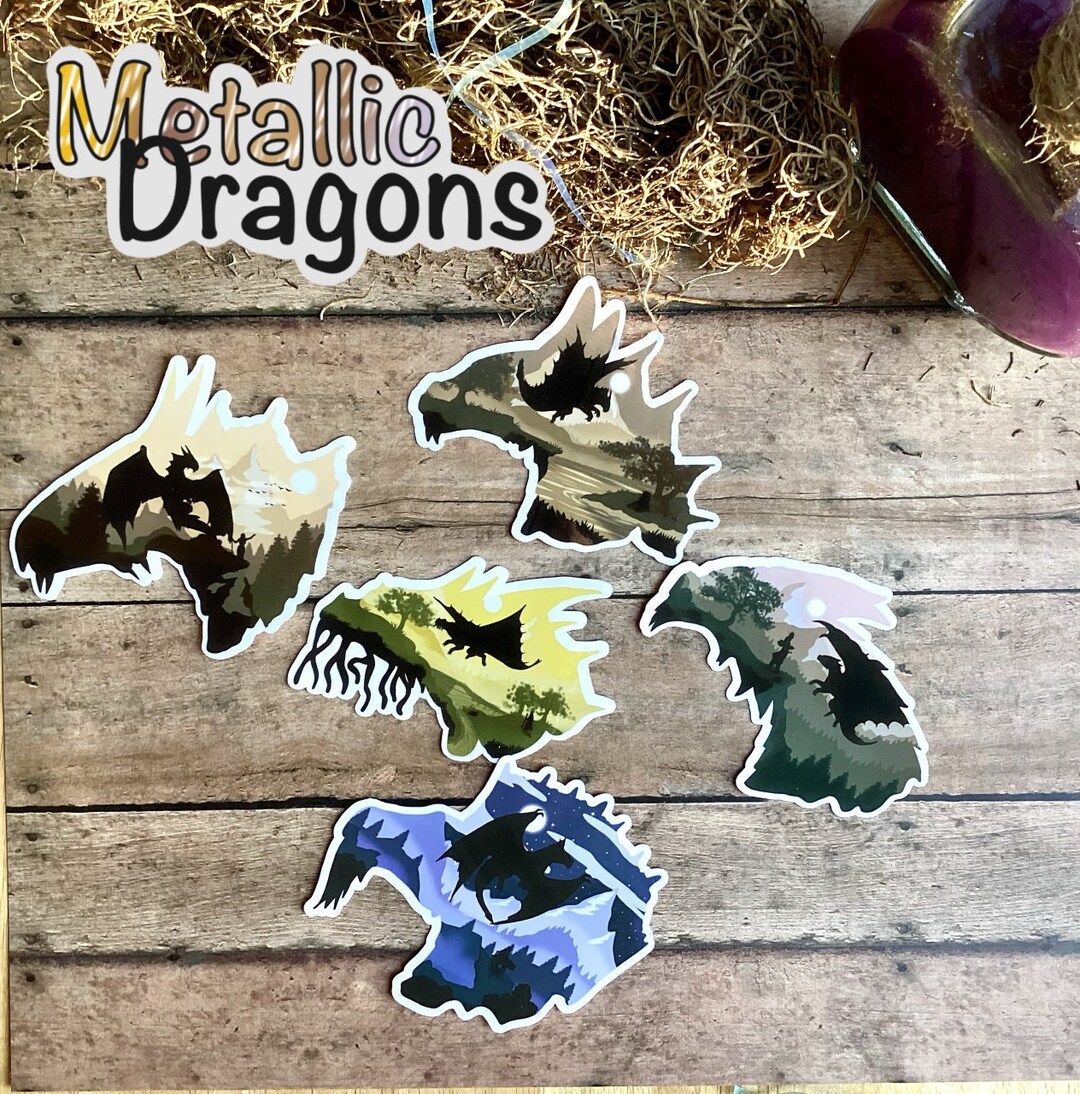 Metallic Fantasy Dragon Sticker Series 1 - Etsy