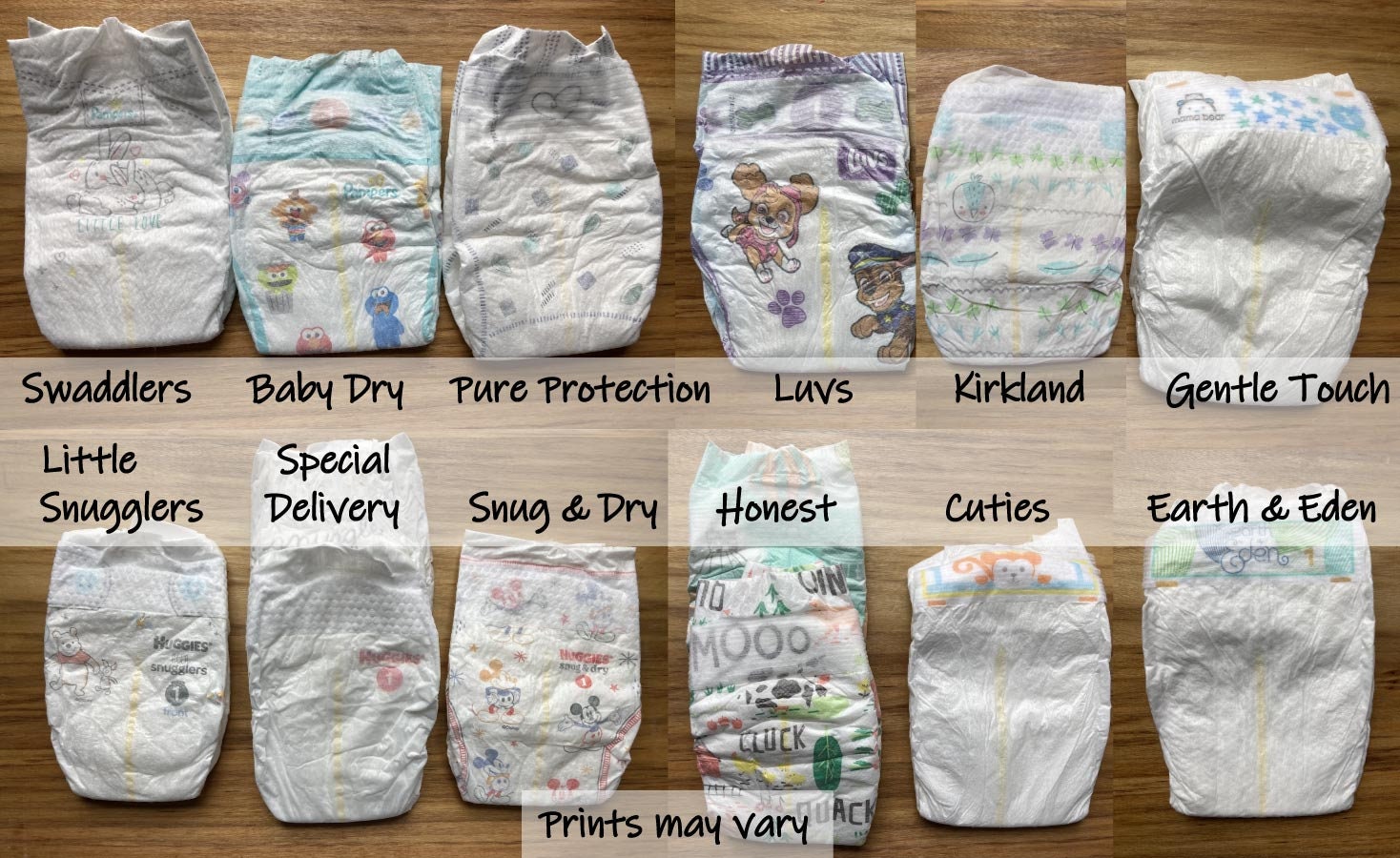 You Pick 6 Diaper Sampler Pack of 24 Diapers in Size 1 for Babies, Baby ...