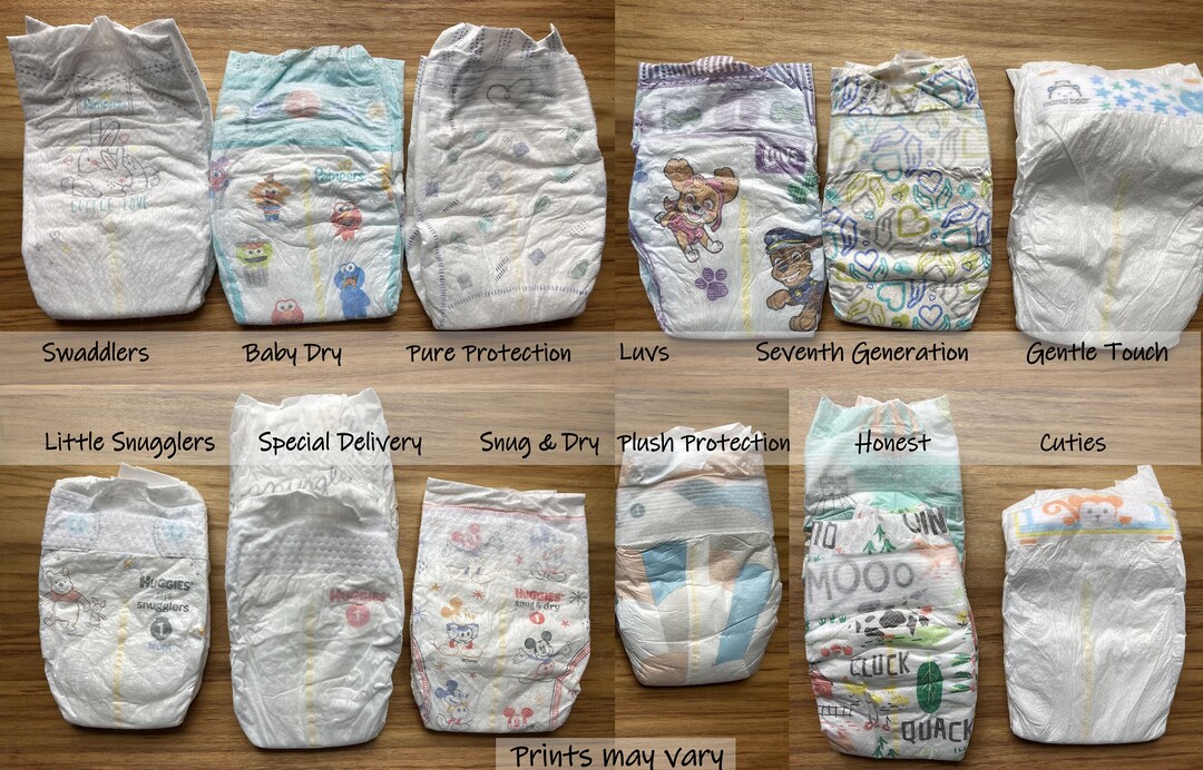 You Pick 6 Diaper Sampler Pack of 24 Diapers in Size 1 - Etsy