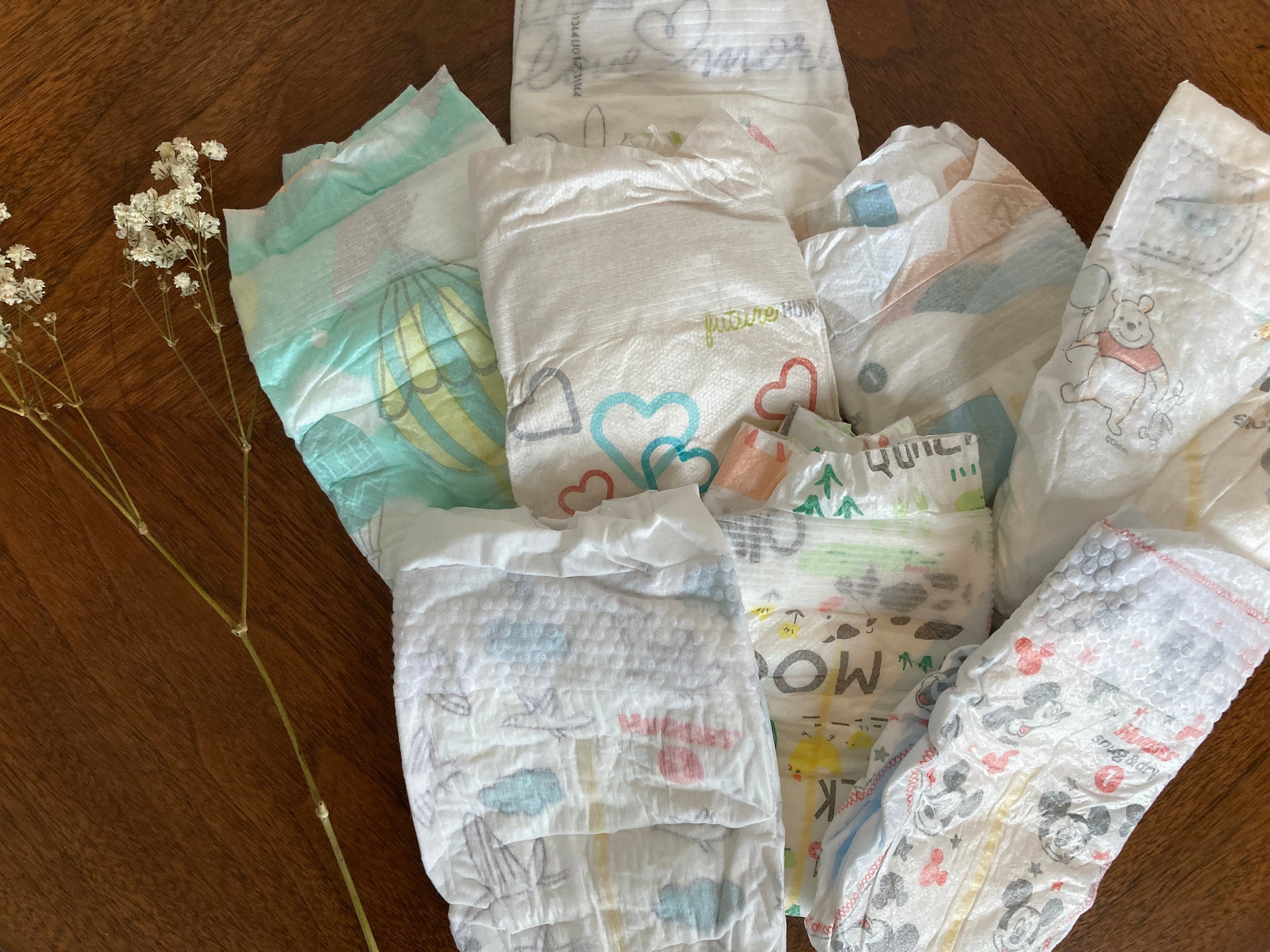Fragrance Free Diaper Sampler Box, Size 1, Sensitive Skin Baby Shower ...
