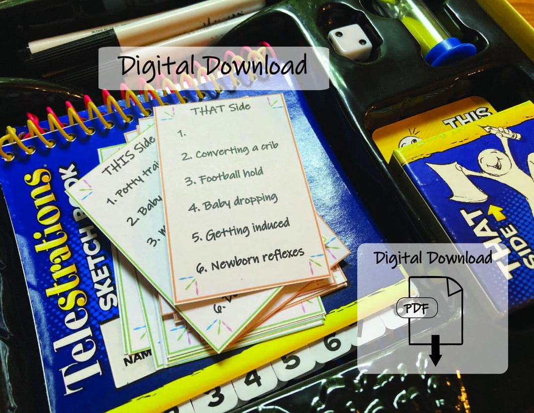 Baby Shower Telestrations Game Cards Expansion INSTANT DOWNLOAD - Etsy