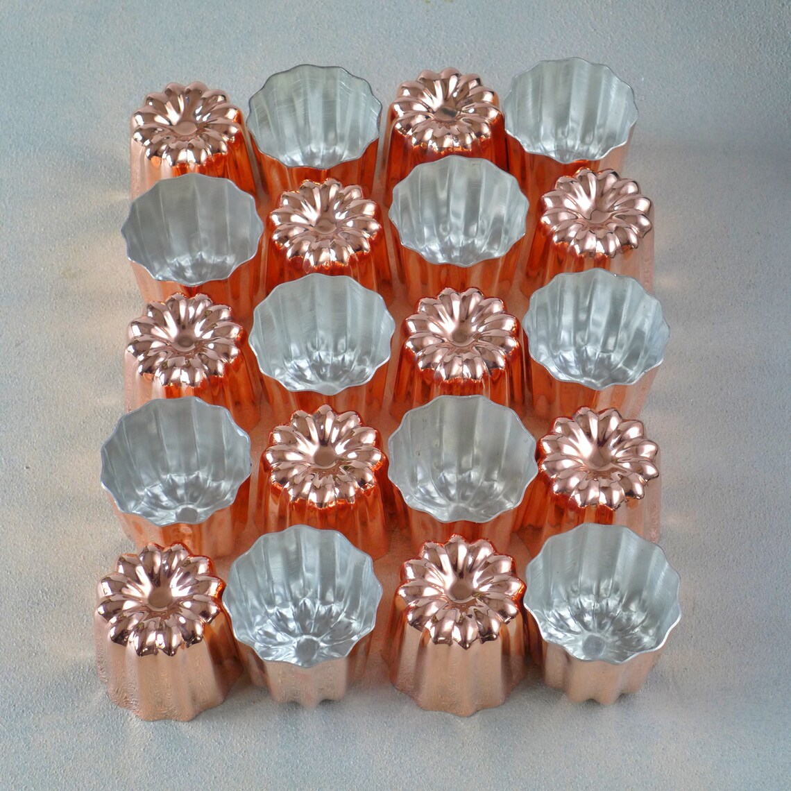 Set of 20 Copper Canele Molds: Vintage Kitchen Decor - Etsy