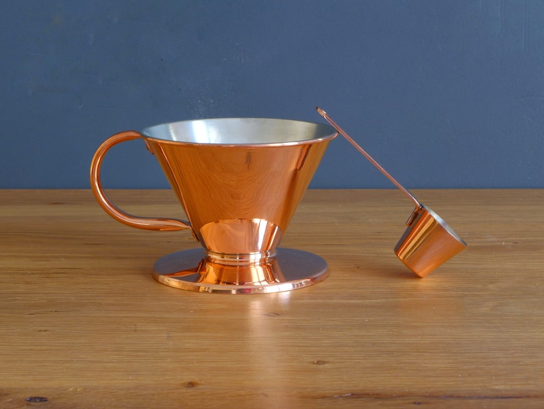 Handcrafted Copper Pour Over Coffee Dripper Set With Scoop - Etsy