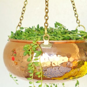 Hand Hammered Copper Hanging Planter Set: Turkish Coppersmith Design - Etsy