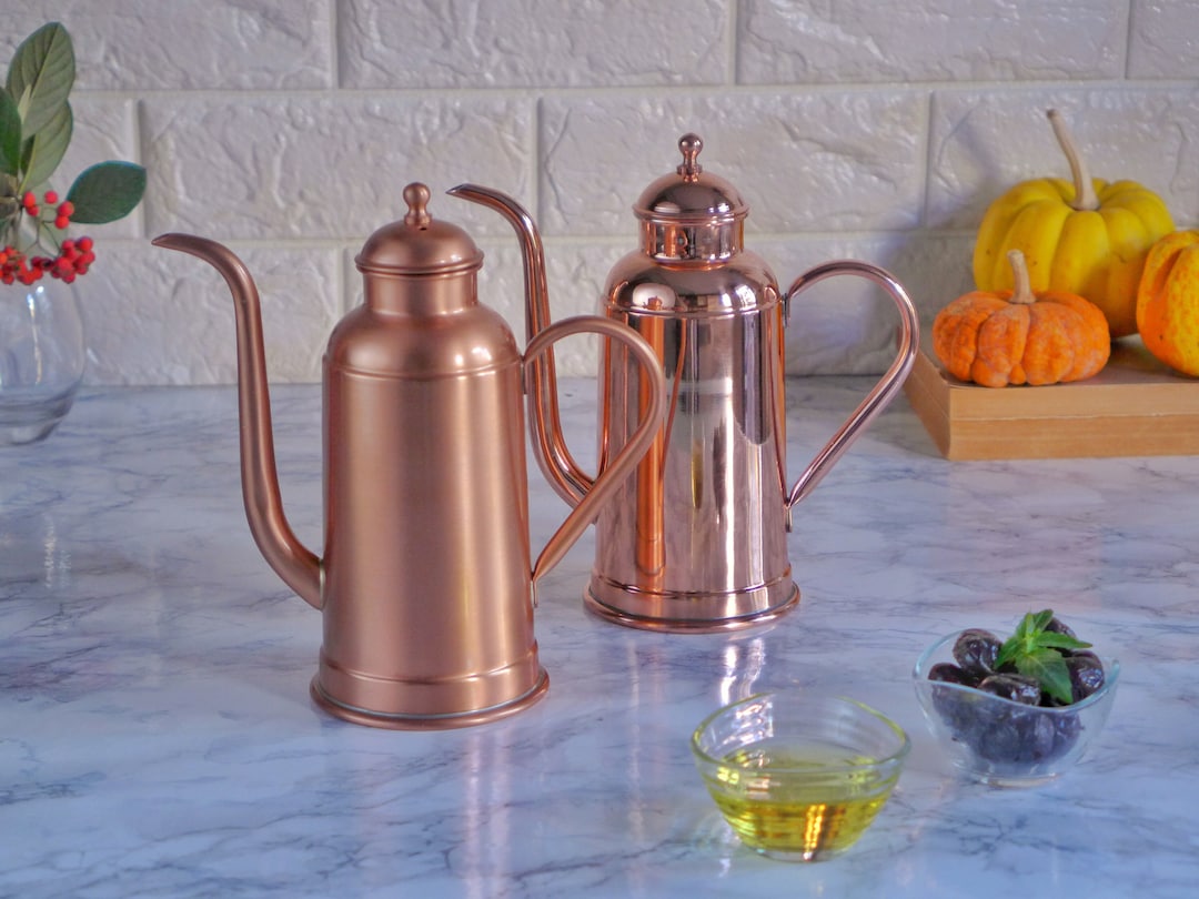Copper Olive Oil Dispenser Olive Oil Bottle Copper Pitcher Oil Cruet ...
