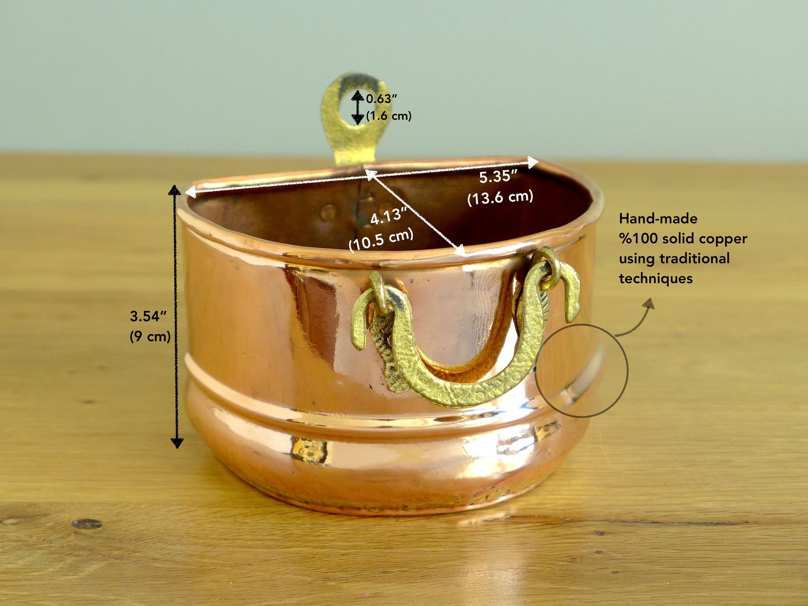 Copper Wall Planter Set of 2 Hanging Planter Indoor Wall Hanging ...