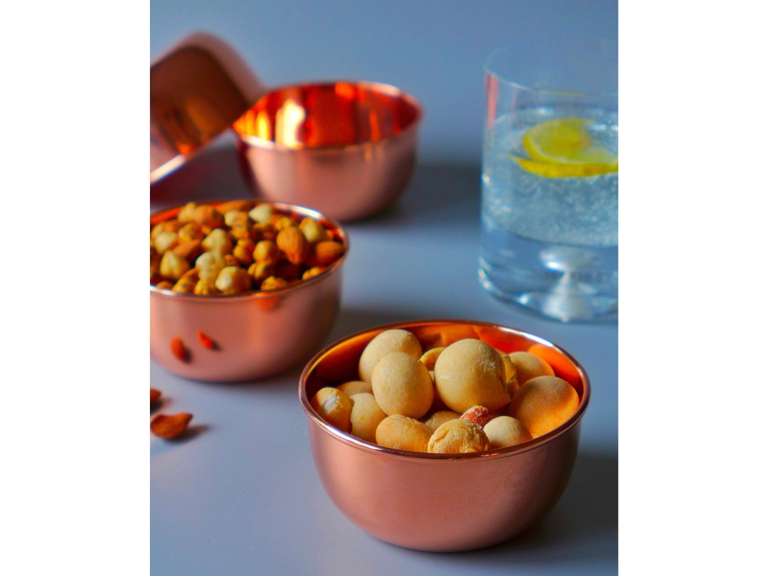 Handmade Copper Snack Bowl Set: Small Serving Bowls, Kitchen Decor - Etsy
