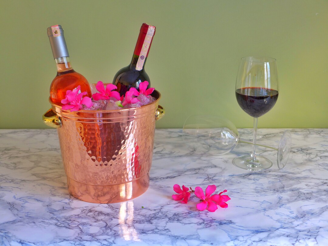 Copper Ice Bucket Copper Wine Bottle Holder Wine Chiller Wine Bucket ...