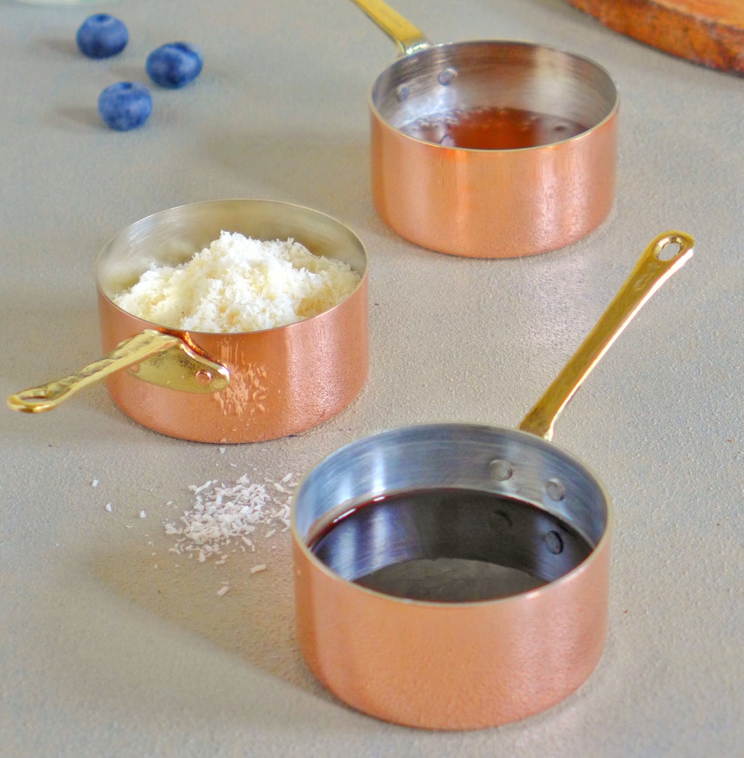 Set of 3 Mini Copper Pots: Butter Warmer, Dipping Bowls - Etsy