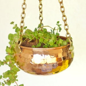 Hand Hammered Copper Hanging Planter Set: Turkish Coppersmith Design - Etsy