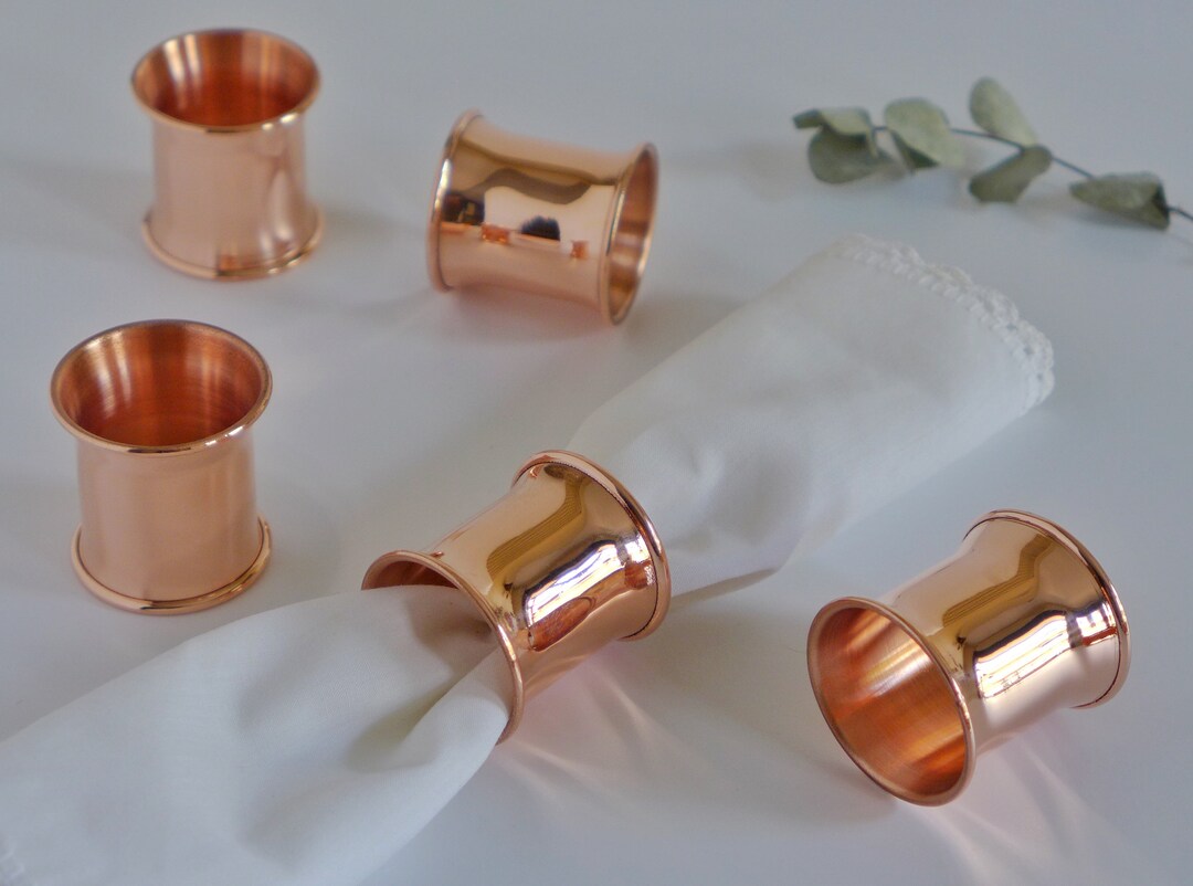 Copper Napkin Rings Set Napkin Ring Holder Rustic Napkin Holder Wedding ...
