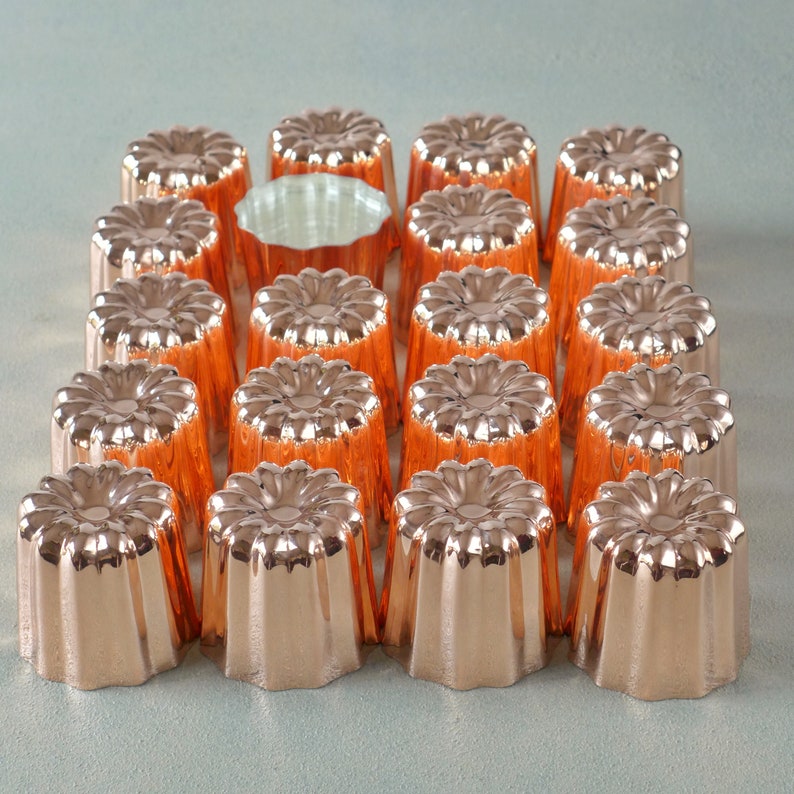 Set of 20 Copper Canele Molds: Vintage Kitchen Decor - Etsy
