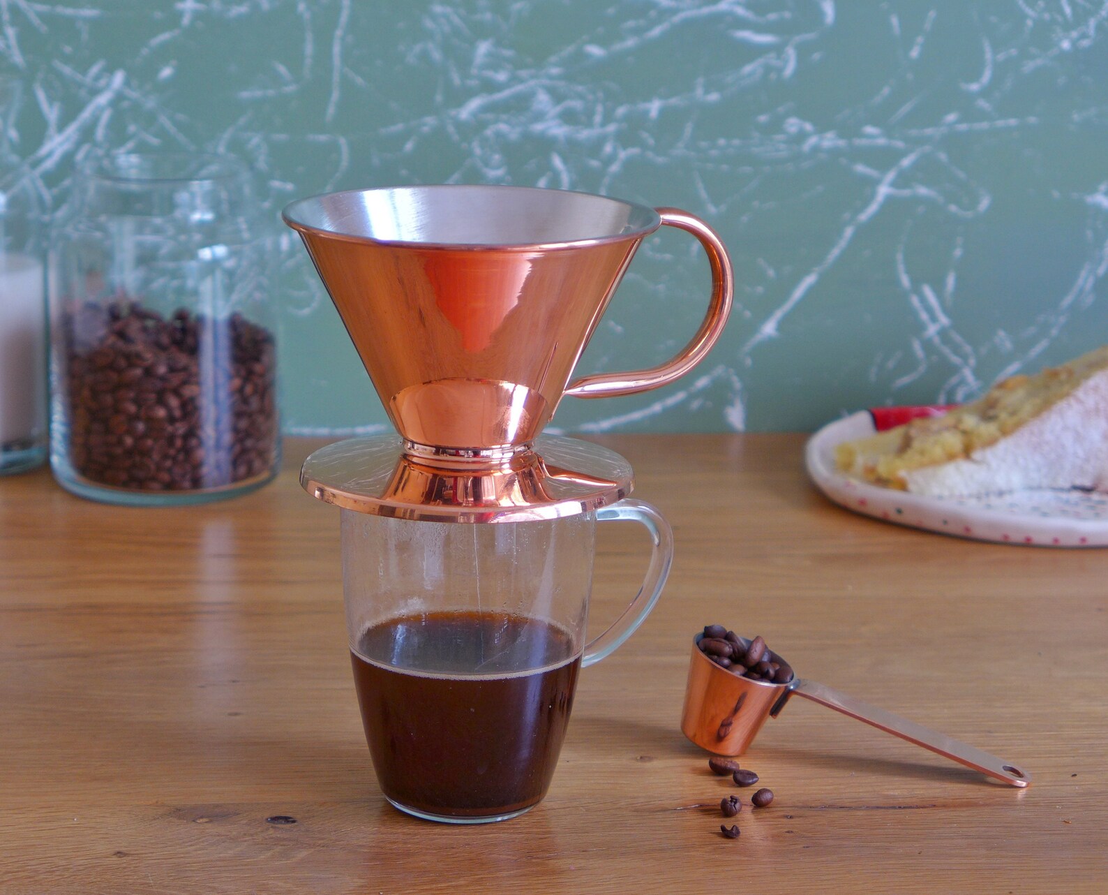 Handcrafted Copper Pour Over Coffee Dripper Set With Scoop - Etsy