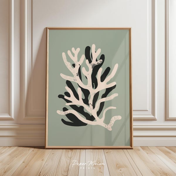 Coral Abstract Art - Etsy