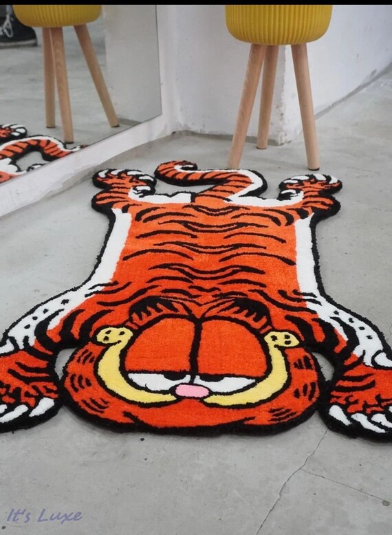 Garfield Tibetan Tiger Handmade Designer Rug Custom Bohemian - Etsy