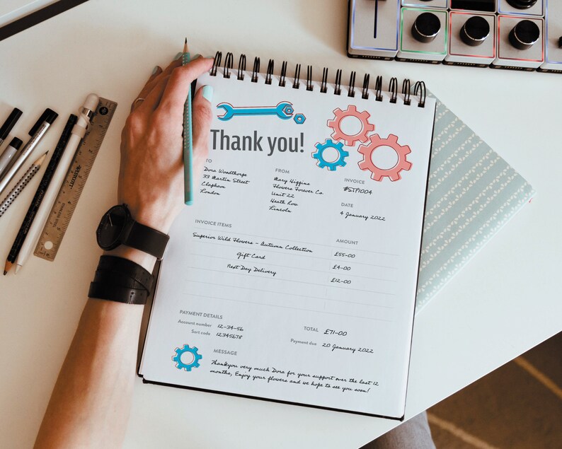 Mechanical - Editable PDF Invoice - Etsy