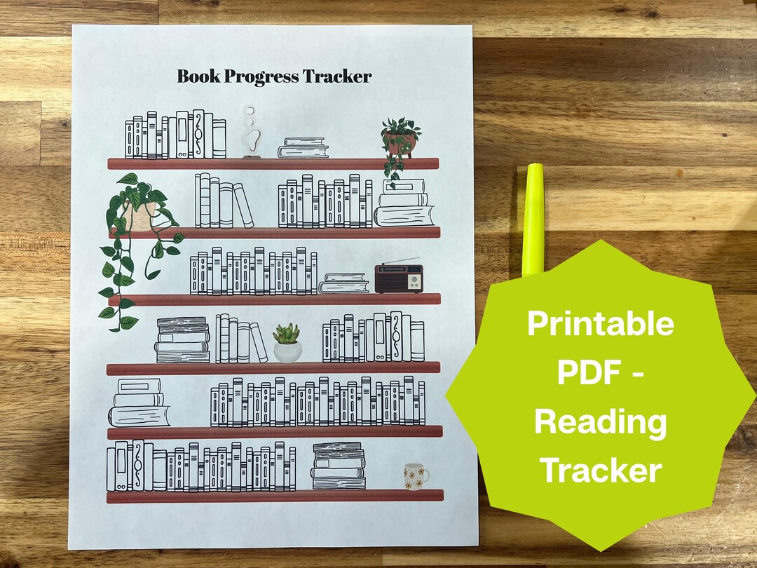 Reading Progress Tracker | PDF Coloring Page | Book Tracking Sheet - Etsy