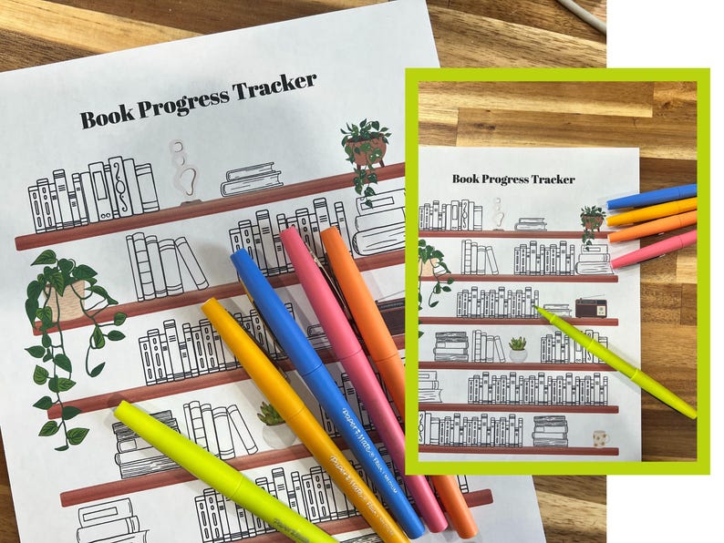 Reading Progress Tracker | PDF Coloring Page | Book Tracking Sheet ...
