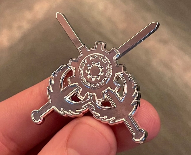 Bos Swords and Cog Enamel Pin - Etsy