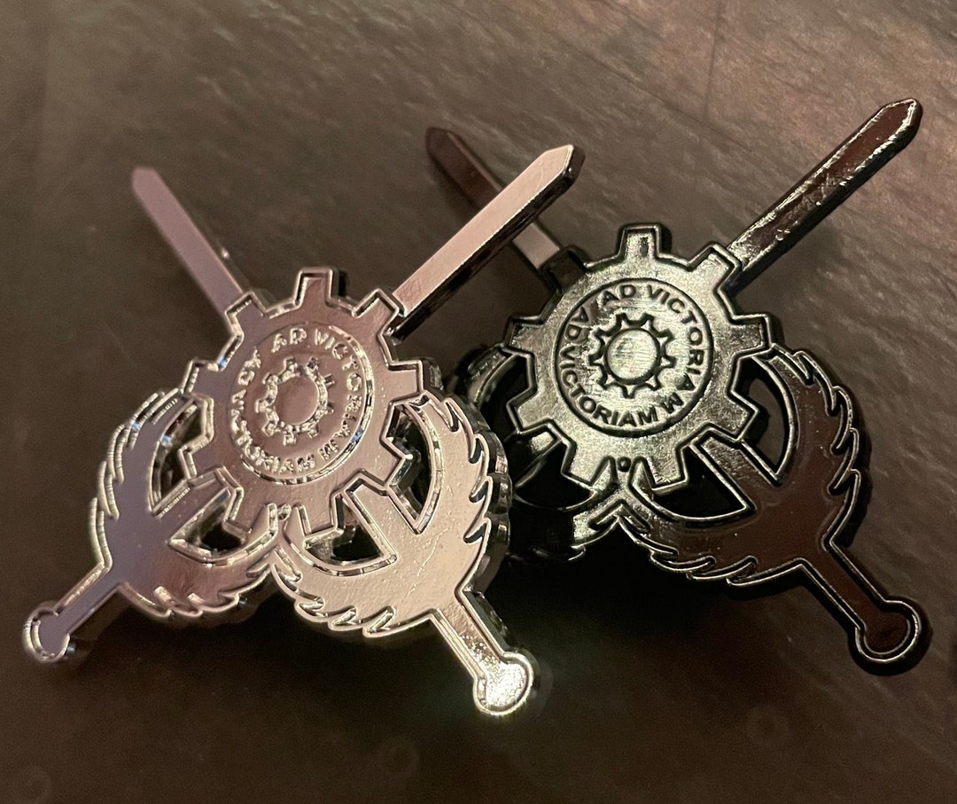 Bos Swords and Cog Enamel Pin - Etsy