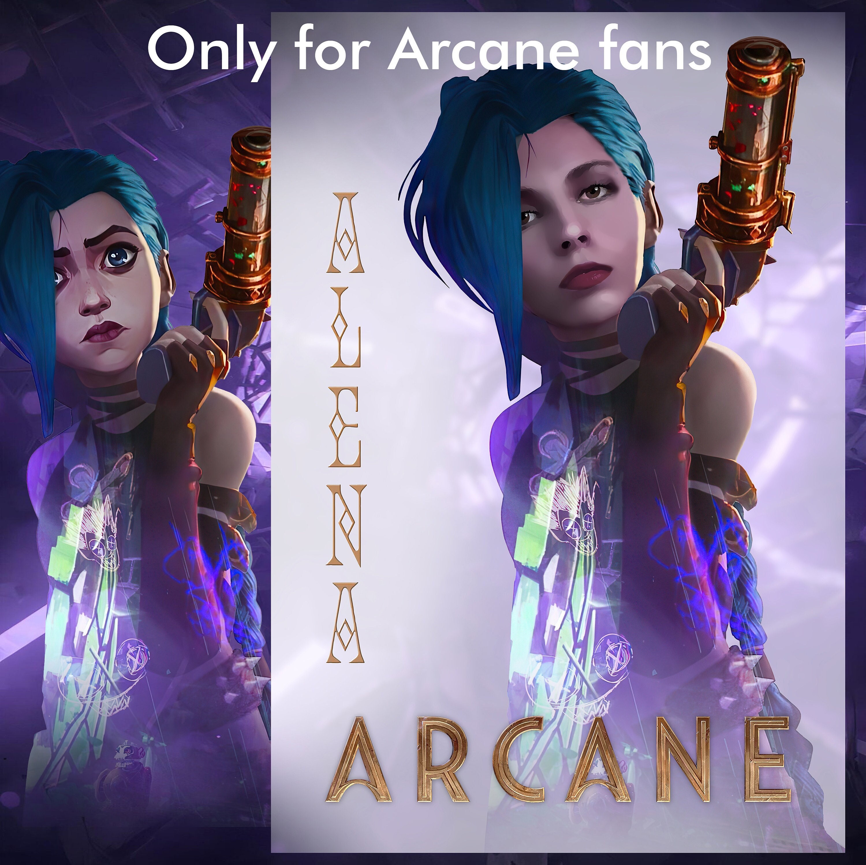 Personalized Jinx Poster, Custom Digital Jinx Portrait, Custom Arcane ...