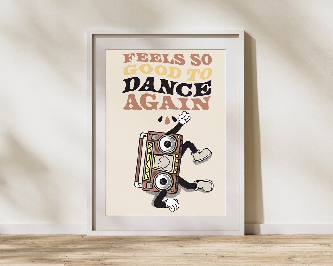 Retro Music Wall Poster, Retro Dance Wall Art, Retro Groovy Dance Print ...