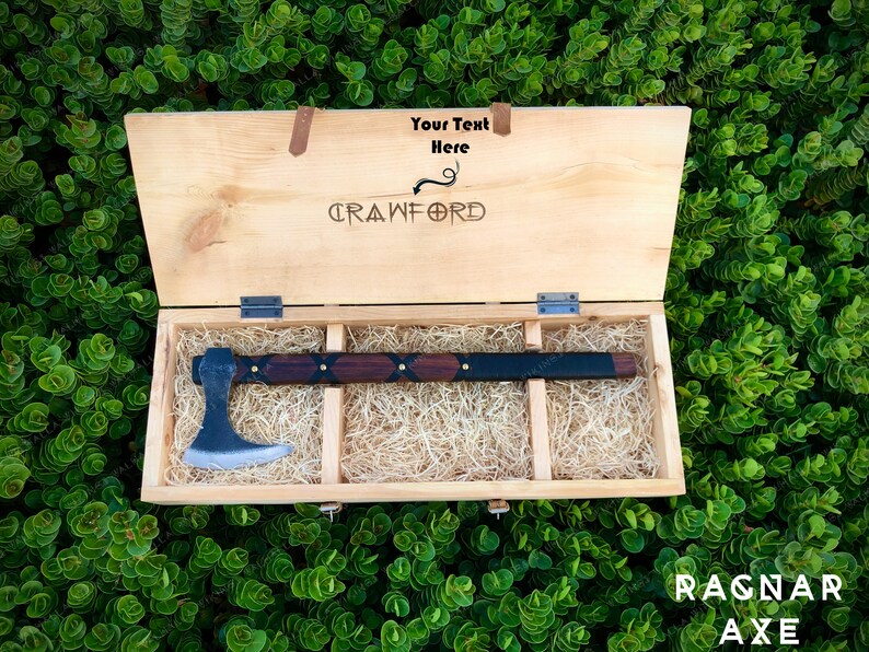 Valkyrie Axe With Personalized Engraved Wooden Box Hand - Etsy